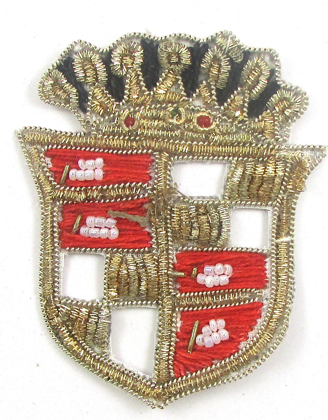 Crest with Bullion Thread 3" x 2" – SequinAppliques